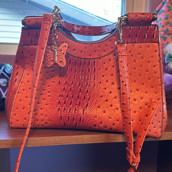 Cato | Bags | Large Cato Faux Orange Ostrich Crossover Combo Sachet ...